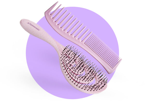Anti-Breakage Brush & Detangling Comb Set – Keranique